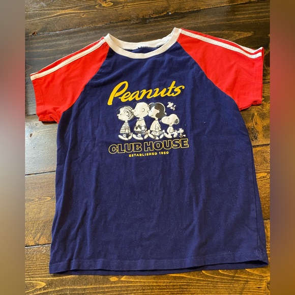 Peanuts | Tops | Peanuts Kids Navy And Red Club House Tee | Poshmark